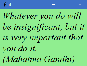 Tkinter Tutorial Message Widget